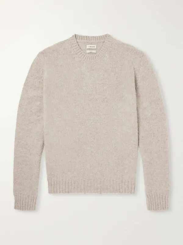 De Bonne Facture Shaggy Sheep Wool Sweater - Beige