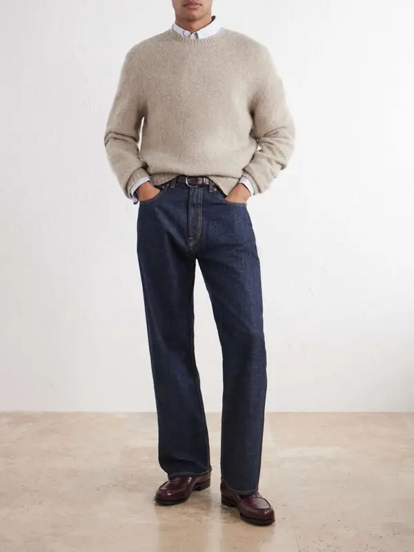 De Bonne Facture Shaggy Sheep Wool Sweater - Beige