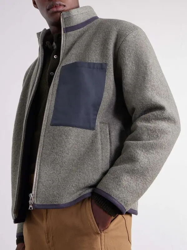 De Bonne Facture Bookstore Cotton-trimmed Virgin Wool Jacket