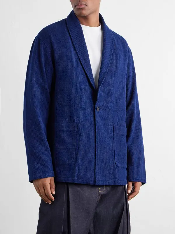 Blue Blue Japan Sashiko-cotton Blazer - Blue