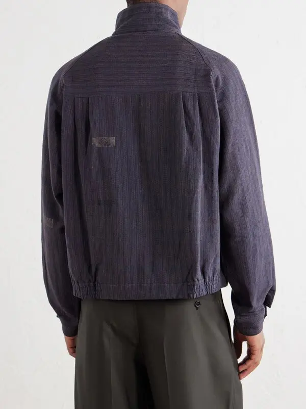 KARDO Stanley Embroidered Pinstriped Cotton Bomber Jacket