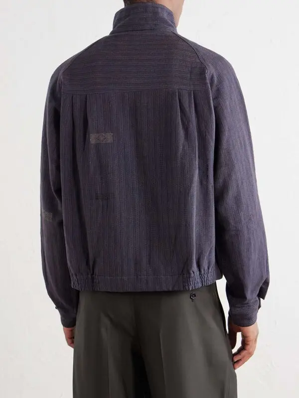 KARDO Stanley Embroidered Pinstriped Cotton Bomber Jacket