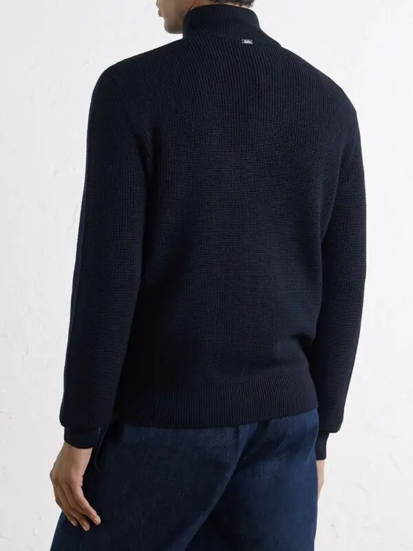 Herno Waffle-knit Wool-trimmed Quilted Shell Down Jacket