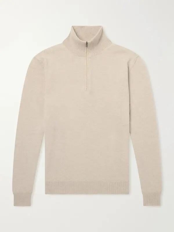 Massimo Alba Liam Cashmere Half-zip Sweater - Neutrals