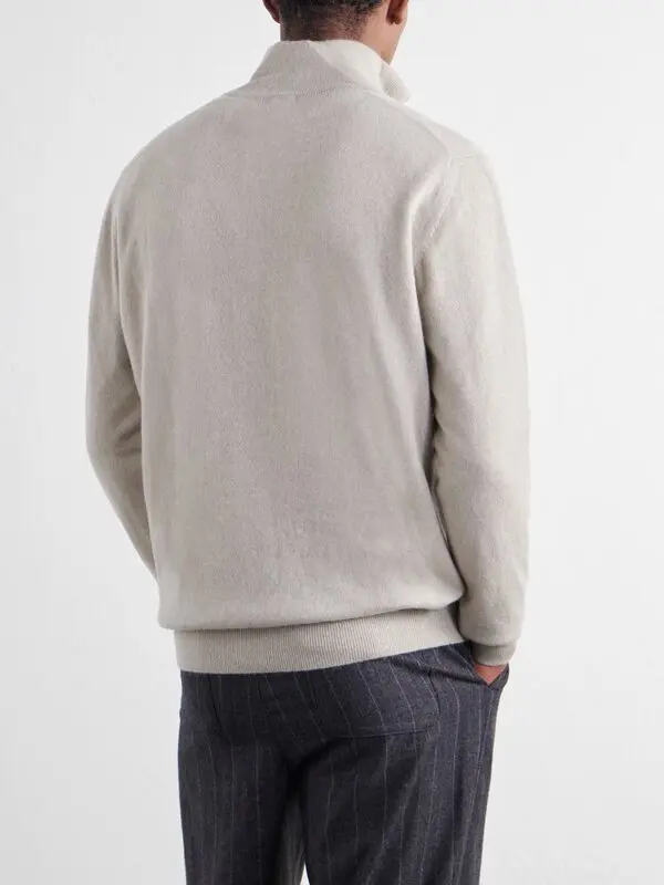 Massimo Alba Liam Cashmere Half-zip Sweater - Neutrals