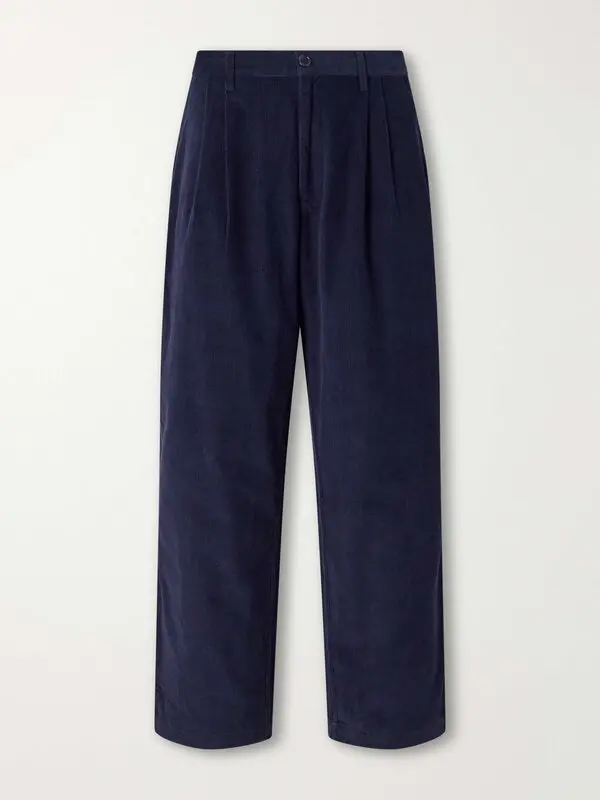 KARDO Antonio Straight-leg Cotton-corduroy Suit Trousers - Navy