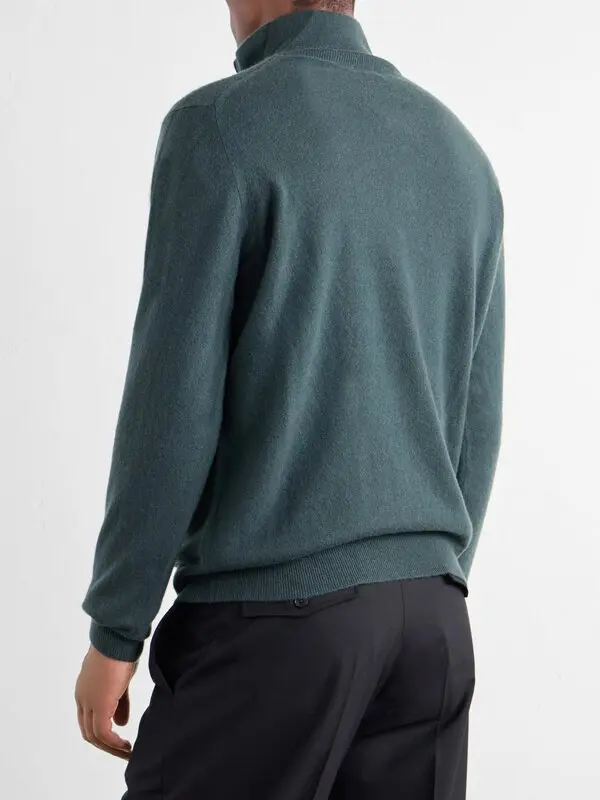 Massimo Alba Liam Cashmere Half-zip Sweater - Green
