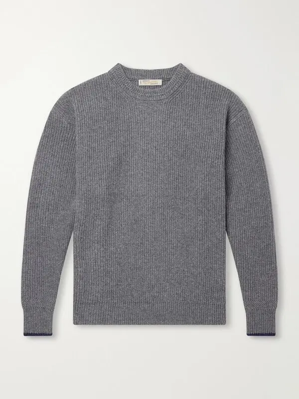 FRIZMWORKS Ribbed Wool-blend Sweater - Gray
