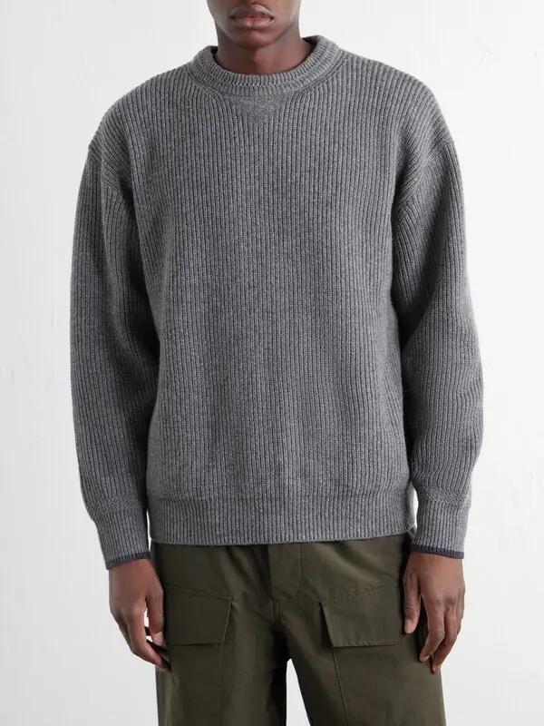 FRIZMWORKS Ribbed Wool-blend Sweater - Gray
