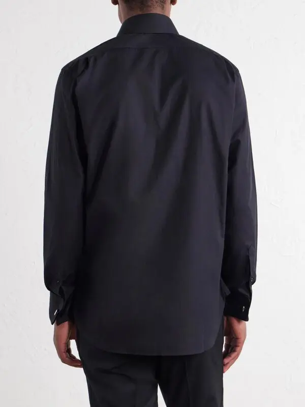 FAVOURBROOK Cutaway-collar Pintucked Cotton-poplin Tuxedo Shirt
