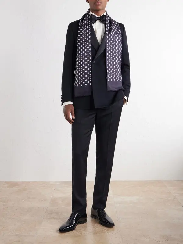 FAVOURBROOK Fringed Silk-jacquard Scarf