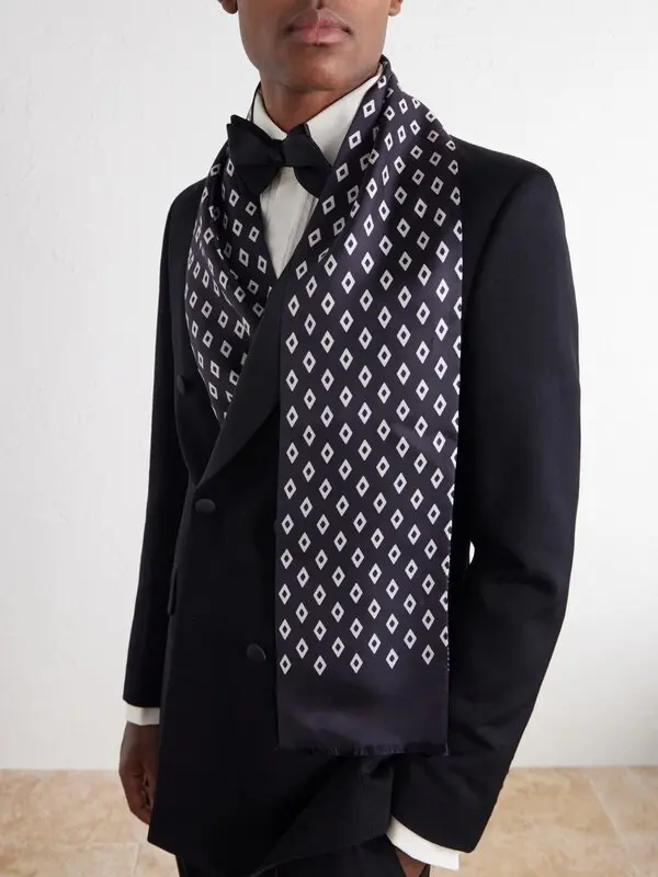 FAVOURBROOK Fringed Silk-jacquard Scarf