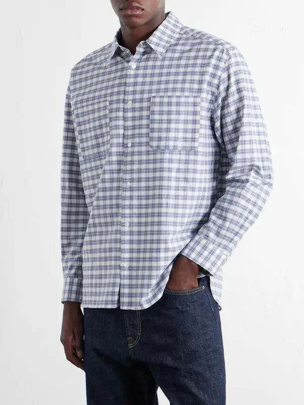 A.p.c. Malcom Checked Organic Cotton Shirt - Blue