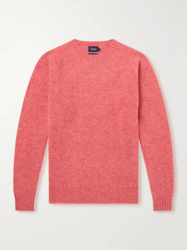 DRAKE'S Brushed Wool Sweater - Pink