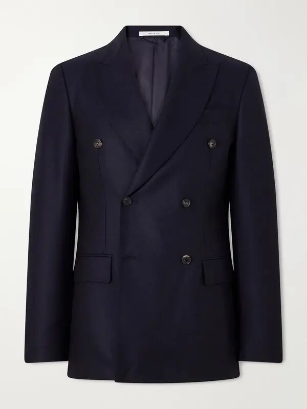 Gabriela Hearst Angelo Double-breasted Wool And Cashmere-blend Flannel Suit Jacket