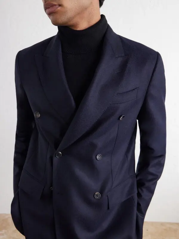 Gabriela Hearst Angelo Double-breasted Wool And Cashmere-blend Flannel Suit Jacket
