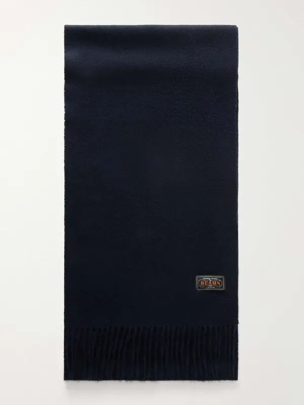 BEAMS Fringed Cashmere Scarf