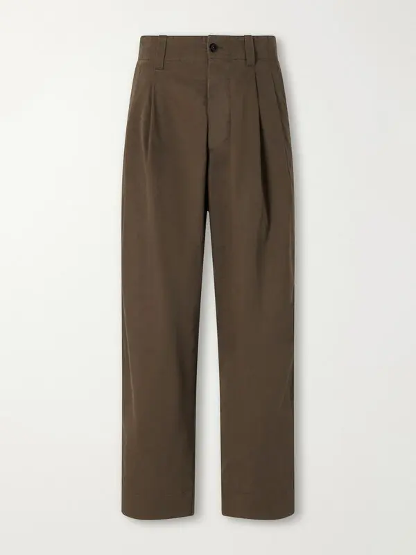 MARGARET HOWELL Mhl. Straight-leg Pleated Cotton Trousers
