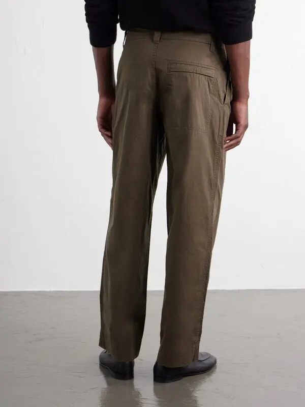 MARGARET HOWELL Mhl. Straight-leg Pleated Cotton Trousers