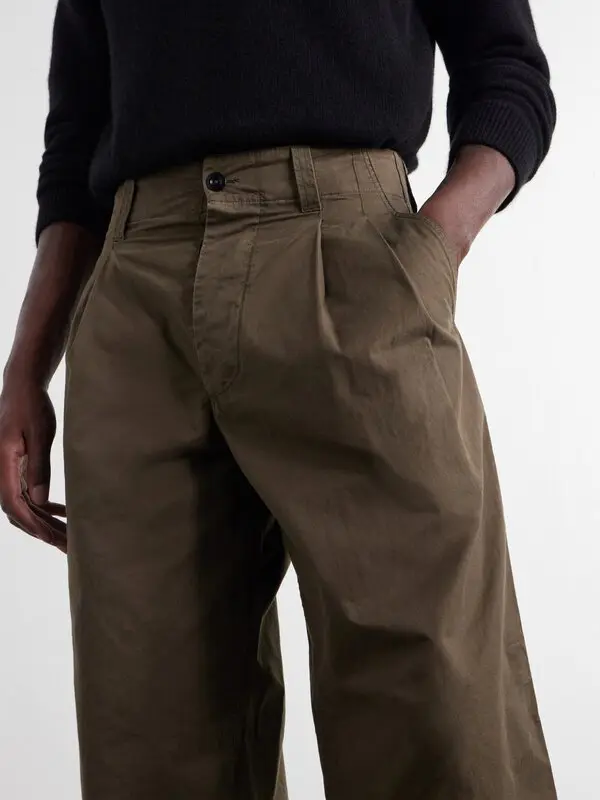 MARGARET HOWELL Mhl. Straight-leg Pleated Cotton Trousers