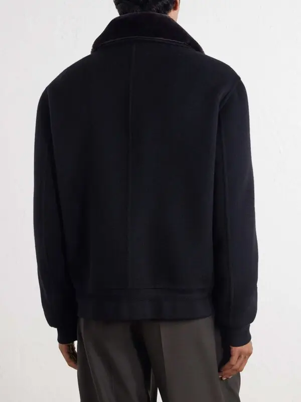 Gabriela Hearst James Shearling-trimmed Cashmere Bomber Jacket