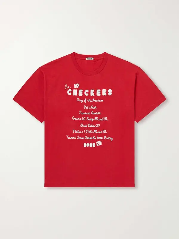 BODE Embroidered Cotton-jersey T-shirt