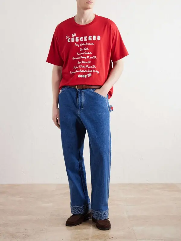 BODE Embroidered Cotton-jersey T-shirt