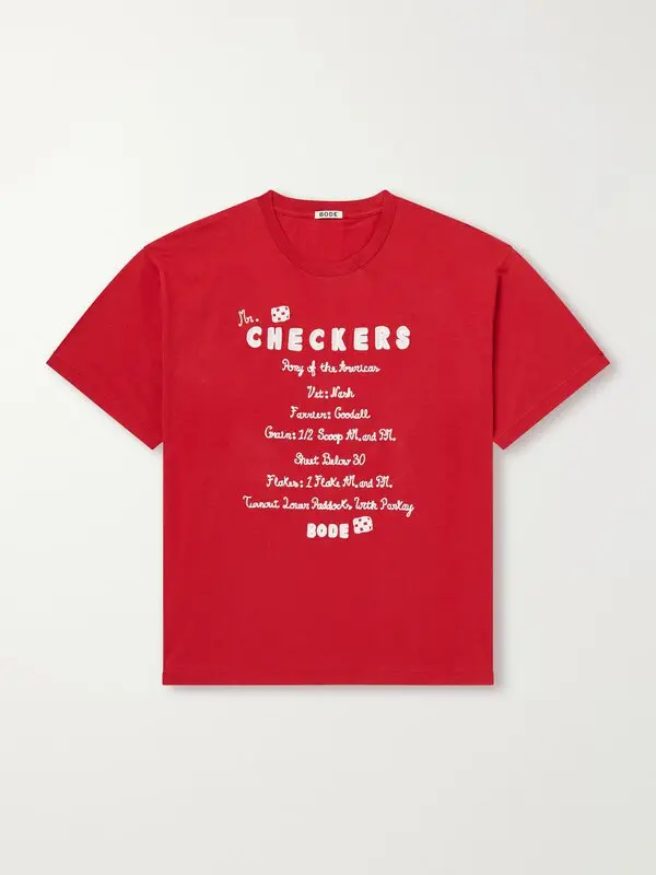 BODE Embroidered Cotton-jersey T-shirt