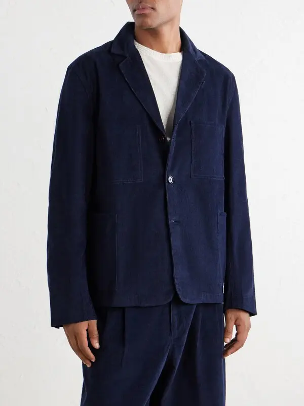 KARDO Somesh Cotton-corduroy Suit Jacket - Blue
