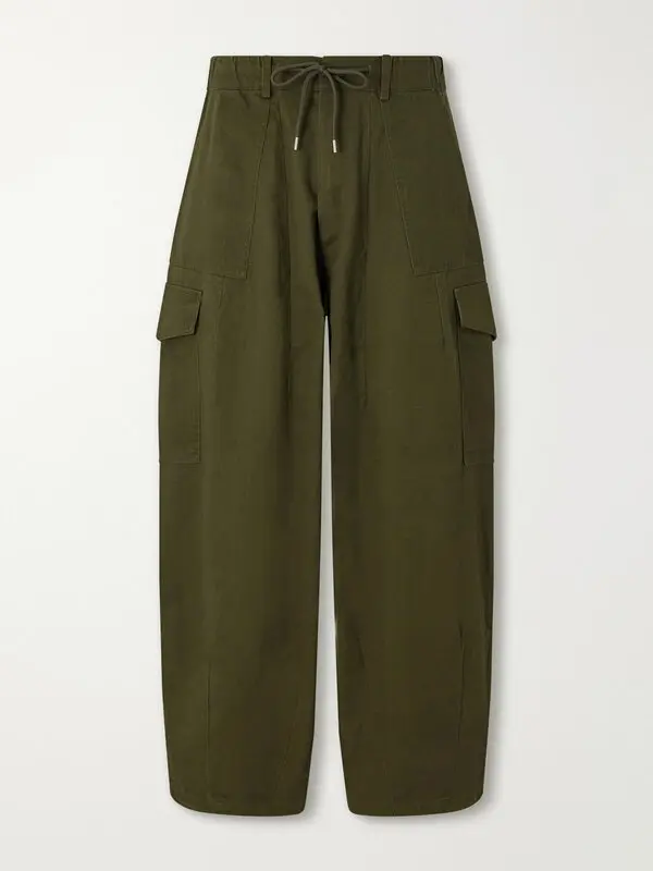FRIZMWORKS Wide-leg Cotton-twill Drawstring Cargo Trousers