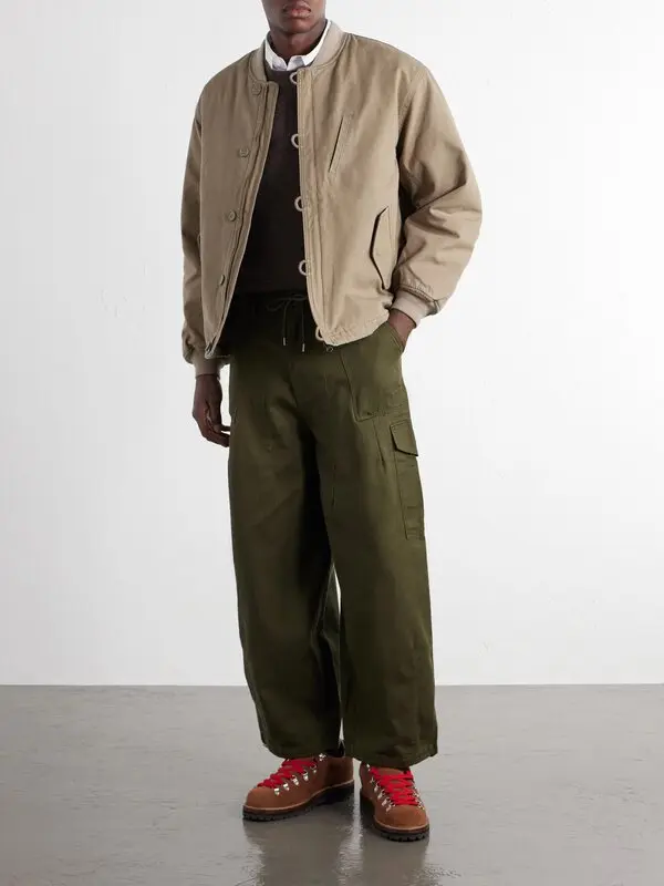 FRIZMWORKS Wide-leg Cotton-twill Drawstring Cargo Trousers