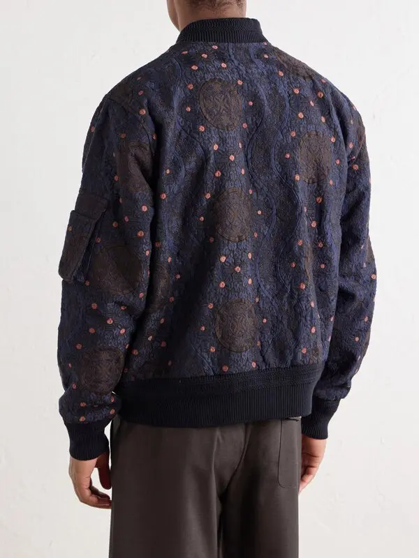 KARDO Max Embroidered Cotton Bomber Jacket - Blue