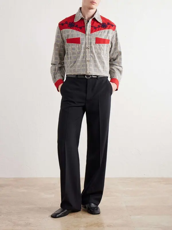 BODE River City Western Checked Cotton Shirt
