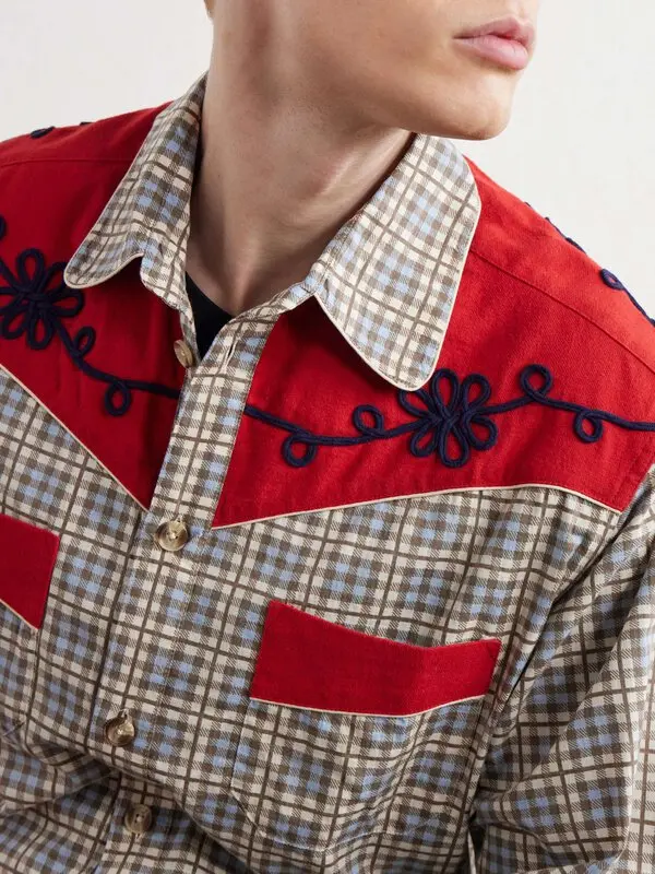 BODE River City Western Checked Cotton Shirt