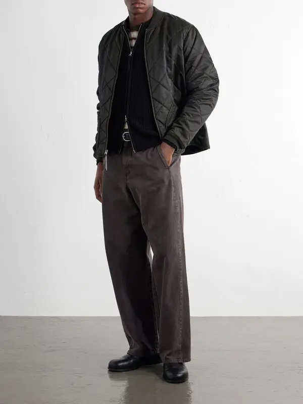 FRIZMWORKS Ribbed Wool-blend Zip-up Sweater - Black