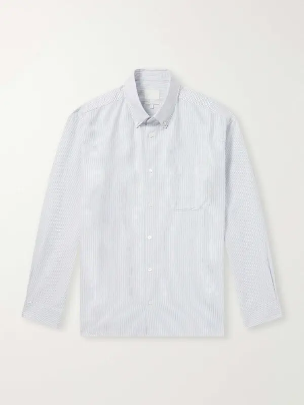 A.p.c. Mateo Striped Logo-embroidered Cotton-poplin Shirt