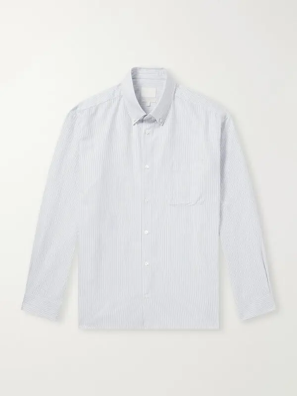 A.p.c. Mateo Striped Logo-embroidered Cotton-poplin Shirt