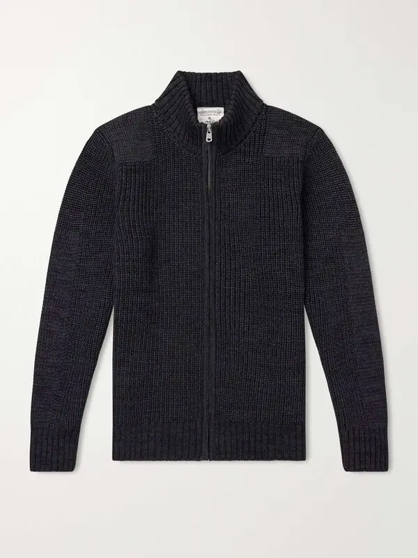 S.N.S. HERNING Robust Merino Wool Zip-up Sweater