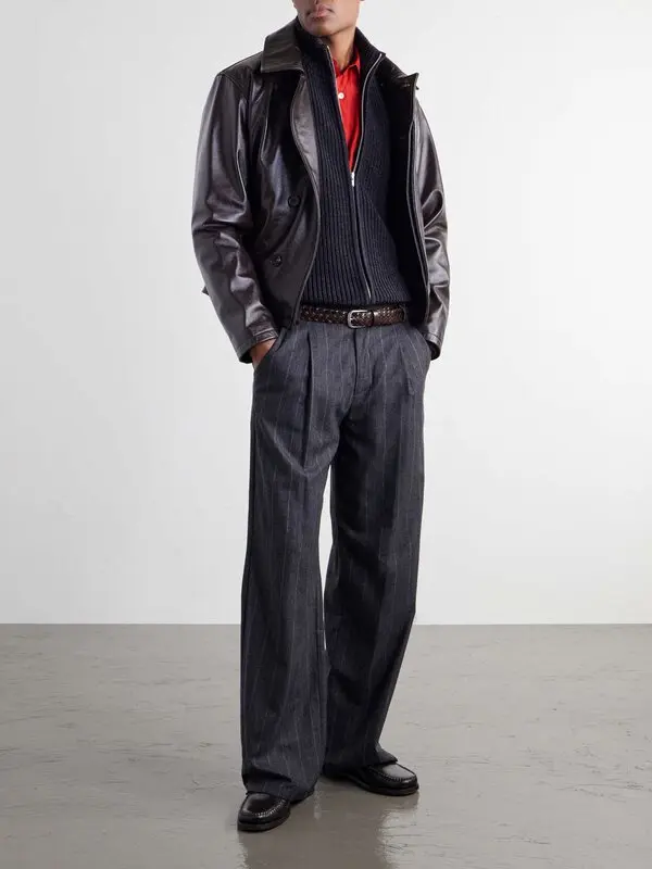 S.N.S. HERNING Robust Merino Wool Zip-up Sweater