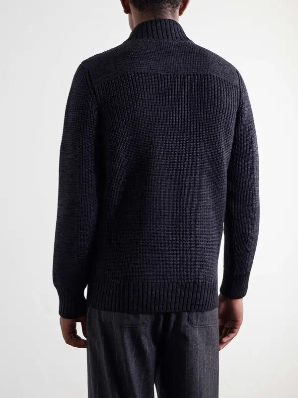 S.N.S. HERNING Robust Merino Wool Zip-up Sweater