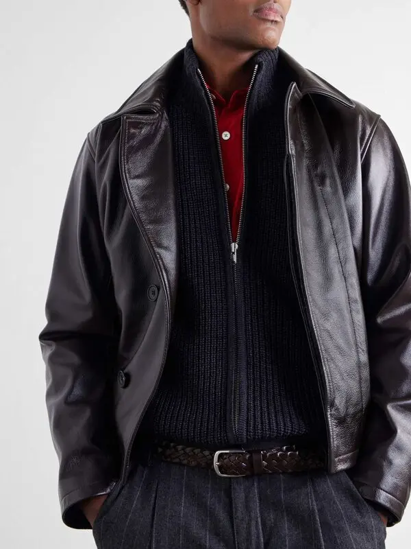 S.N.S. HERNING Robust Merino Wool Zip-up Sweater
