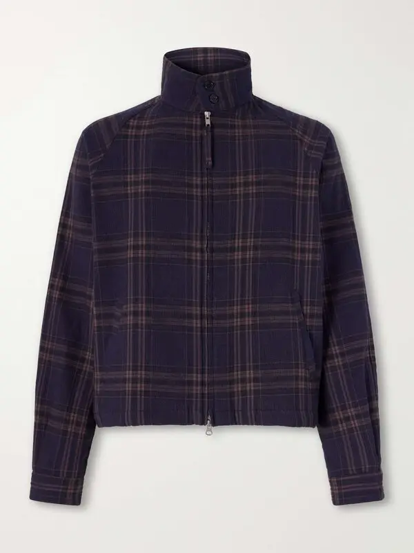 KARDO Stanley Embroidered Checked Cotton Bomber Jacket
