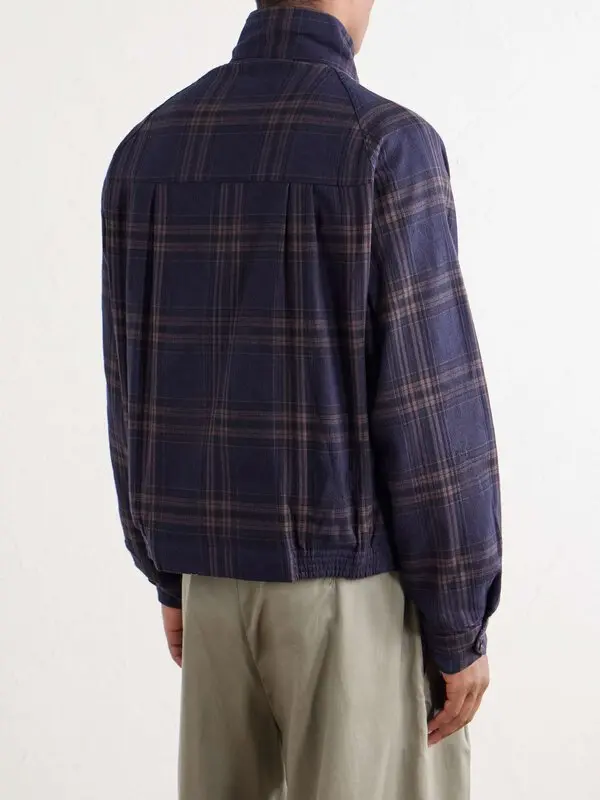 KARDO Stanley Embroidered Checked Cotton Bomber Jacket