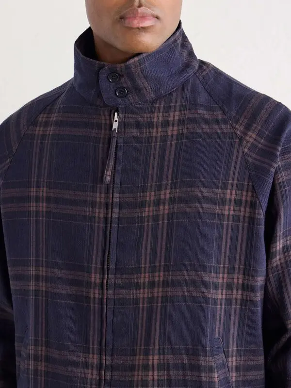KARDO Stanley Embroidered Checked Cotton Bomber Jacket