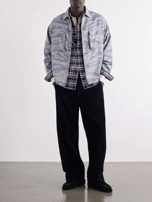 A.PRESSE Checked Cotton And Silk-blend Twill Shirt