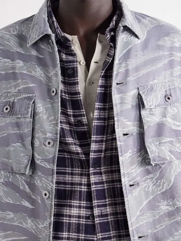 A.PRESSE Checked Cotton And Silk-blend Twill Shirt
