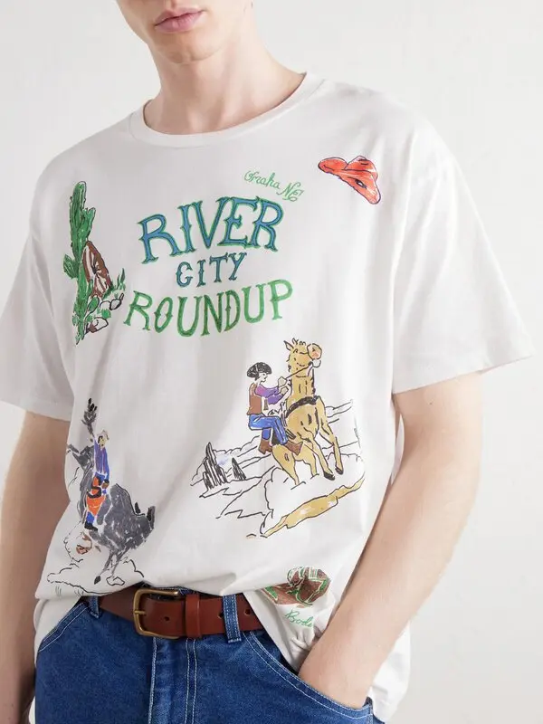 BODE River City Printed Cotton-jersey T-shirt