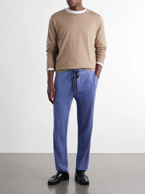 JAMES PERSE Loopback Supima Cotton-jersey Sweatpants - Blue