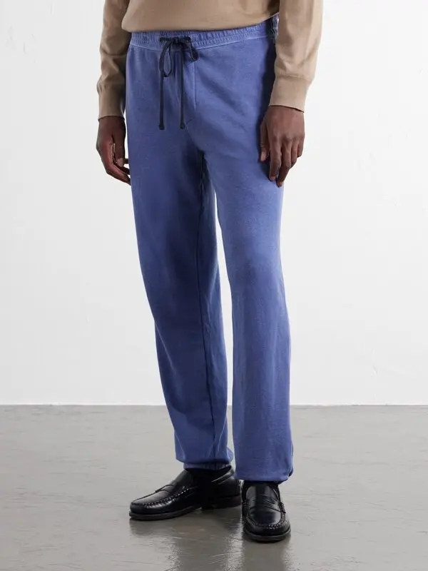 JAMES PERSE Loopback Supima Cotton-jersey Sweatpants - Blue