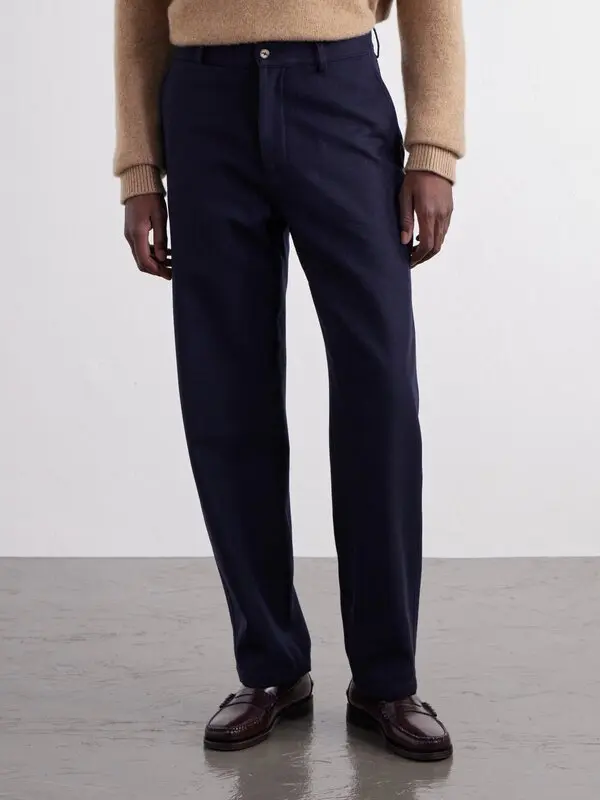 De Bonne Facture Balloon Wide-leg Wool And Cotton-blend Trousers